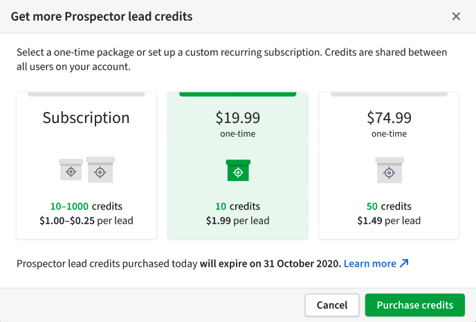 Paying for the LeadBooster add-on and Prospector lead credits - Knowledge Base | Pipedrive